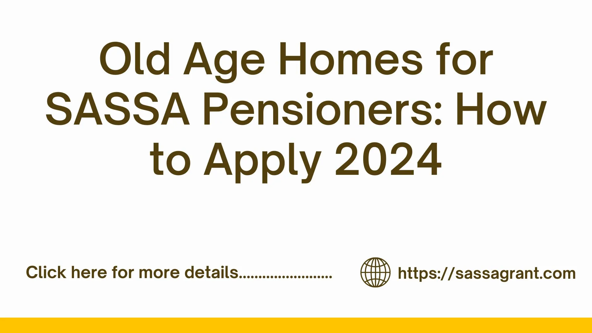 Old Age Homes for SASSA Pensioners 2024